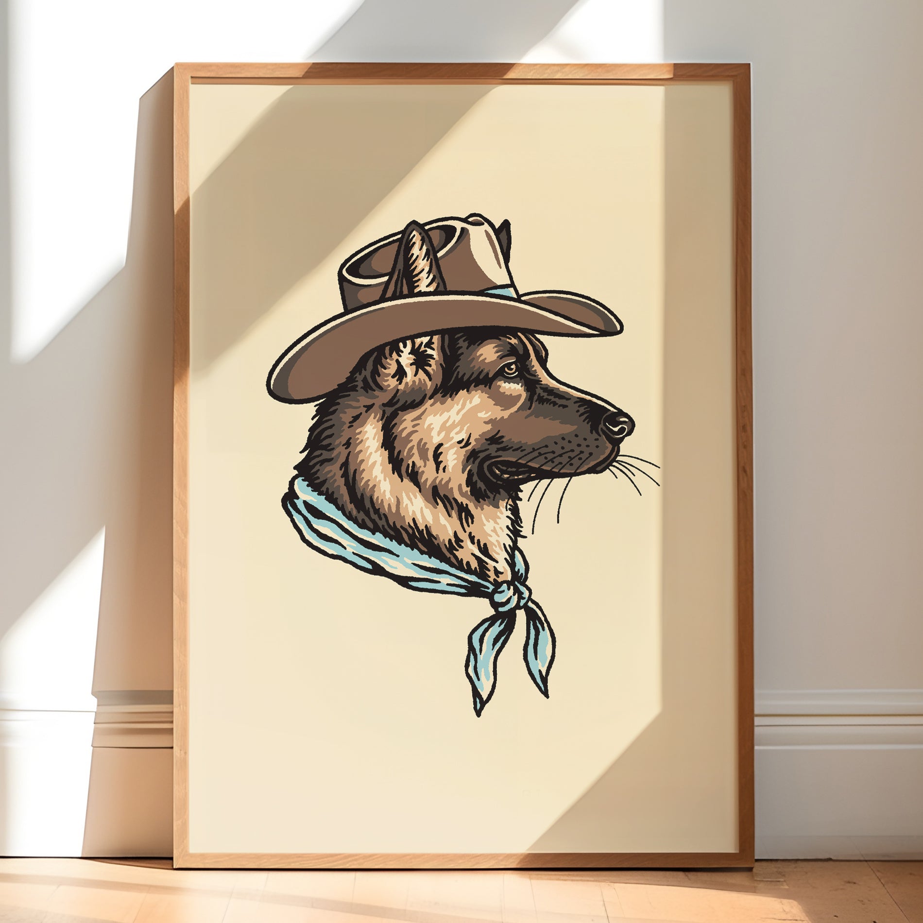 German Shepherd (Brown) Cowdog Giclée Print – Steel Bison