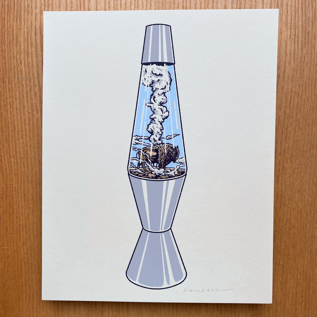 Bison Lava Lamp - Signed 8x10in Silkscreen Print – Steel Bison
