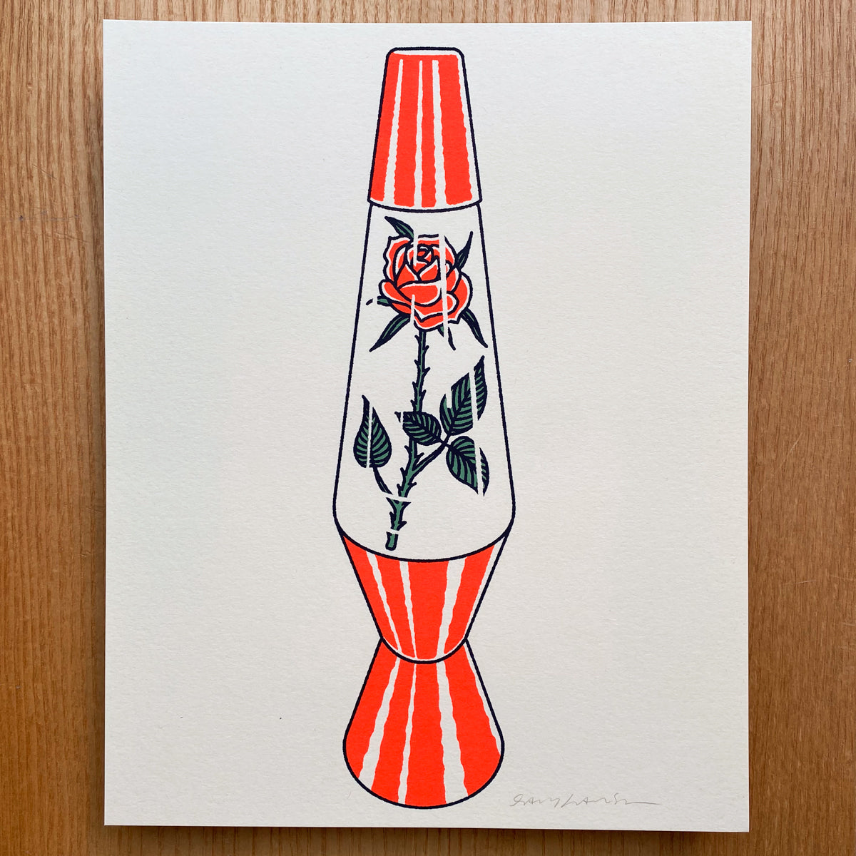 Rose Lava Lamp - Signed 8x10in Silkscreen Print – Steel Bison