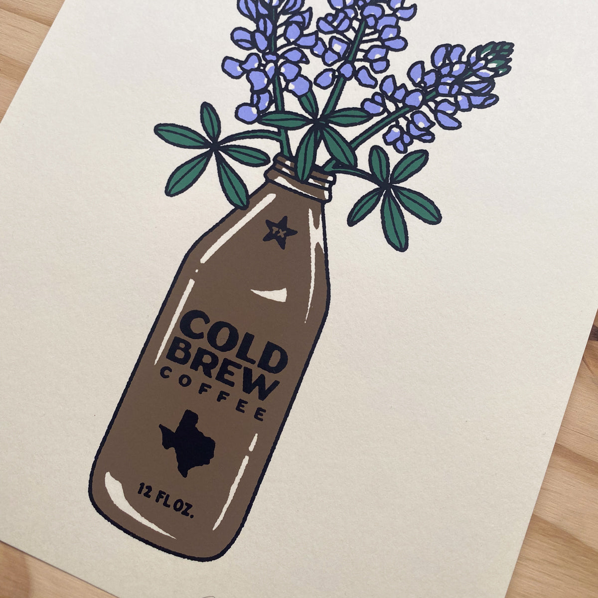Texas Cold Brew - Signed 8x10in Silkscreen Print – Steel Bison