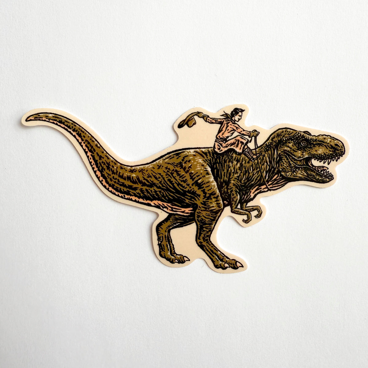 T-Rex Cowboy Glossy Sticker – Steel Bison