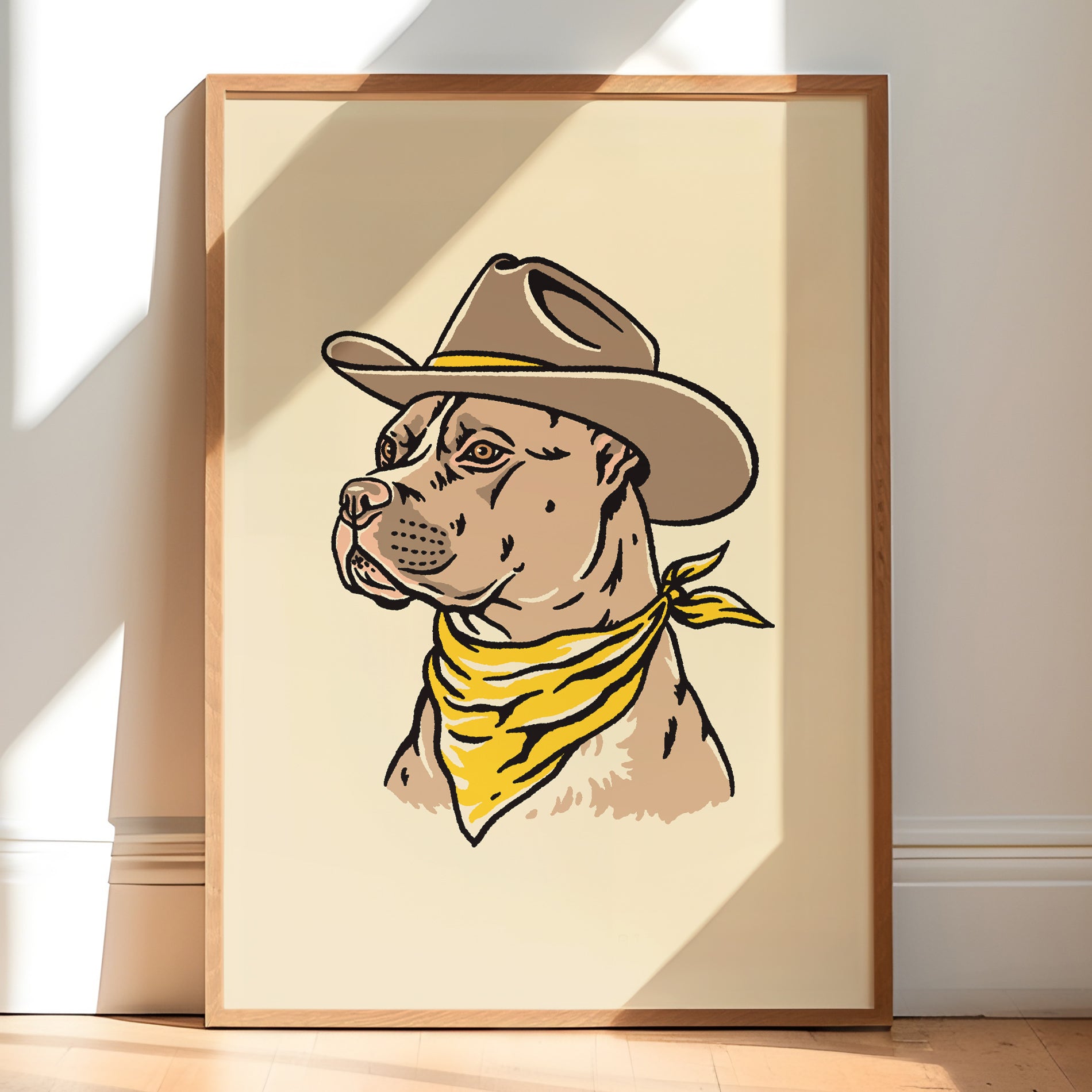 Tan Pit Bull Cowdog Giclée Print – Steel Bison
