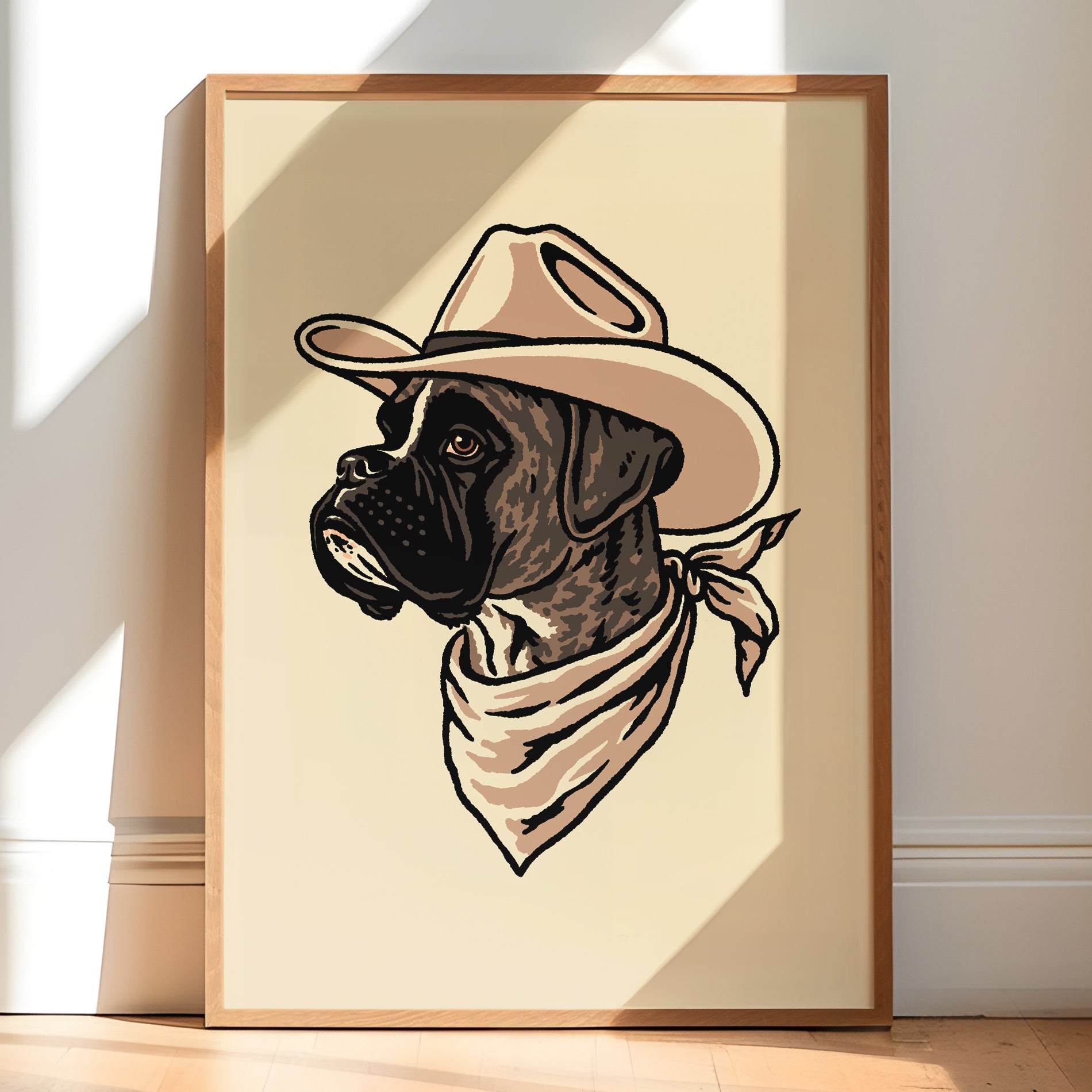 Boxer (Brindle) Cowdog Giclée Print – Steel Bison