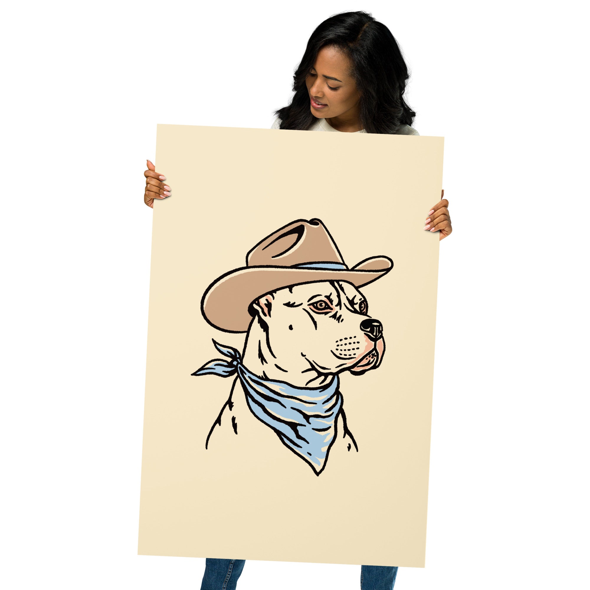 White Pit Bull Cowdog Print (Made to Order) – Steel Bison