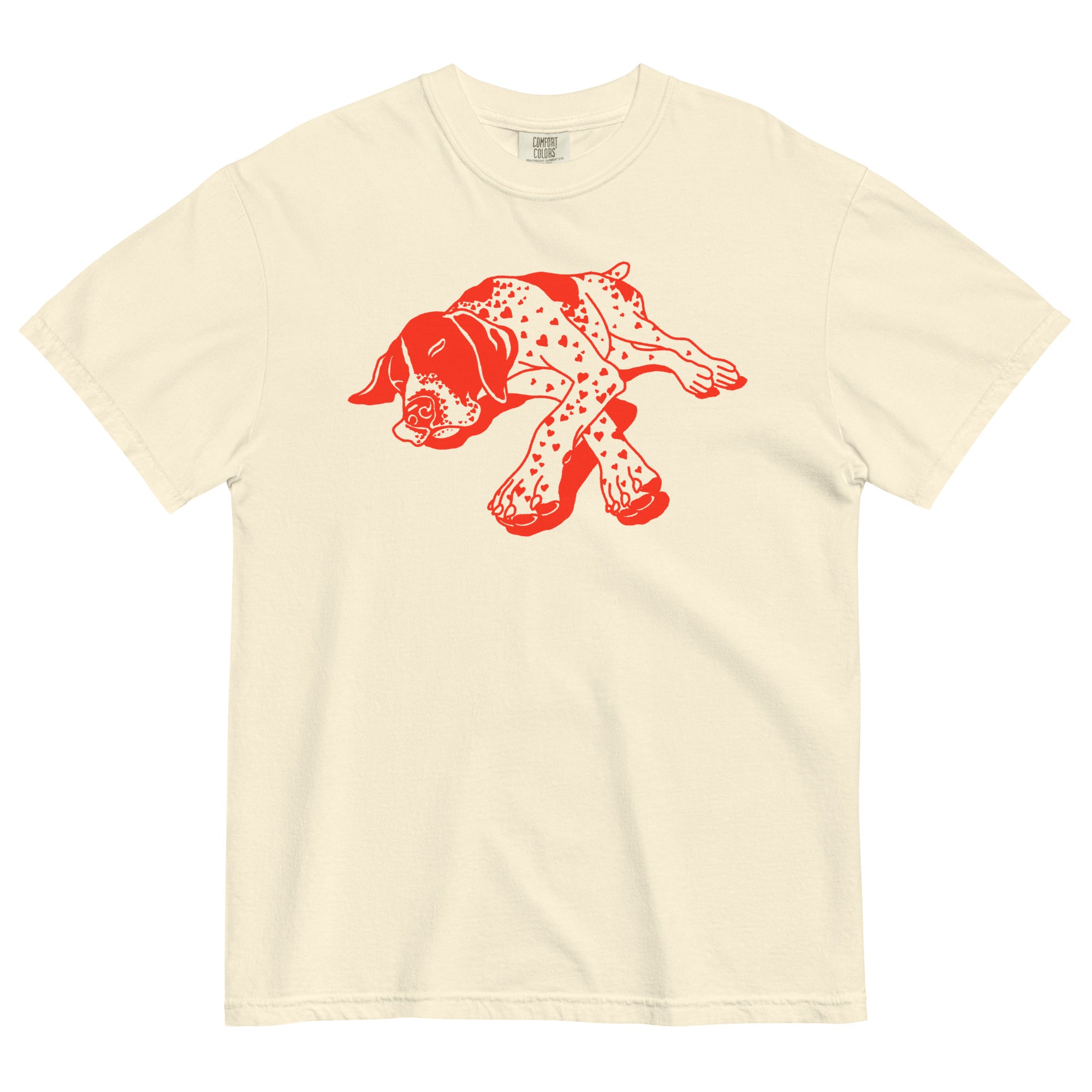 German Shorthaired Pointer Hearts Snooze (Red) Heavyweight T-shirt ...