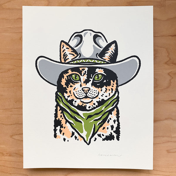 Calico Cowcat - Signed 8x10in Silkscreen Print – Steel Bison